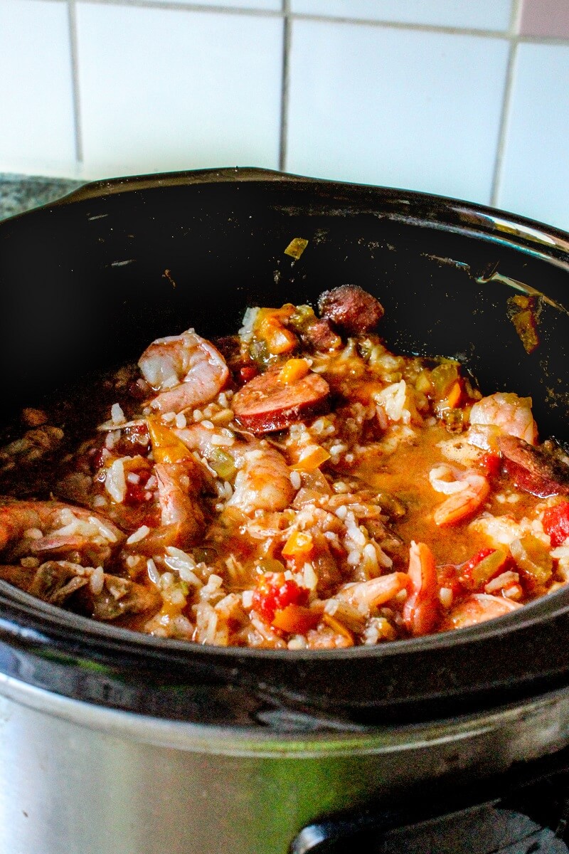 Slow Cooker Jambalaya Made with Instant Rice