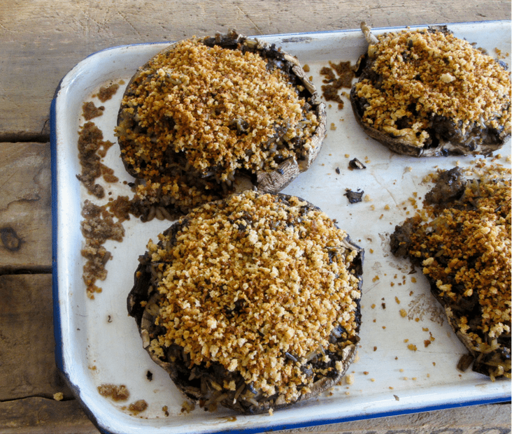 Sausage and Wild Rice Stuffed Portabella Mushrooms